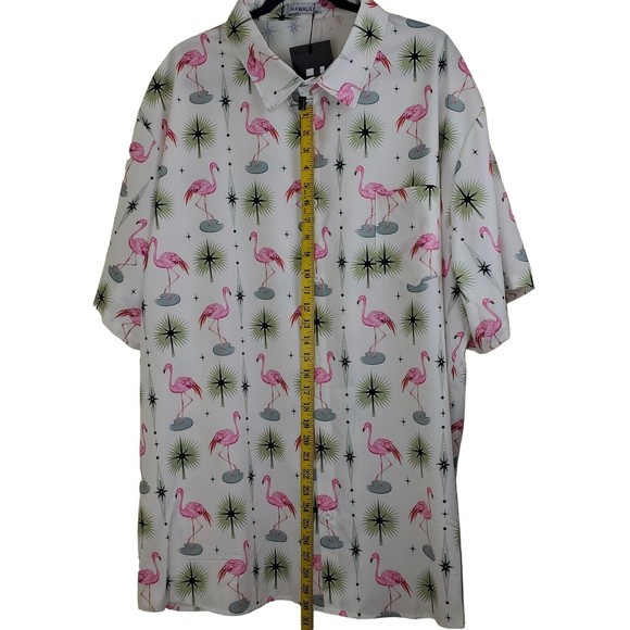 Hawalili | Shirts | Hawalili Mens Whitepinkgreen Flamingo Hawaiian ...